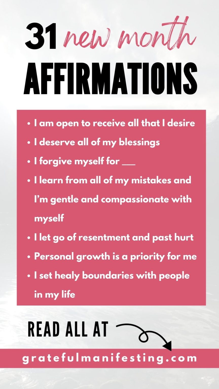 31 Daily Positive New Month Affirmations + Free PDF Printable