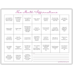31 Daily Positive New Month Affirmations + Free PDF Printable