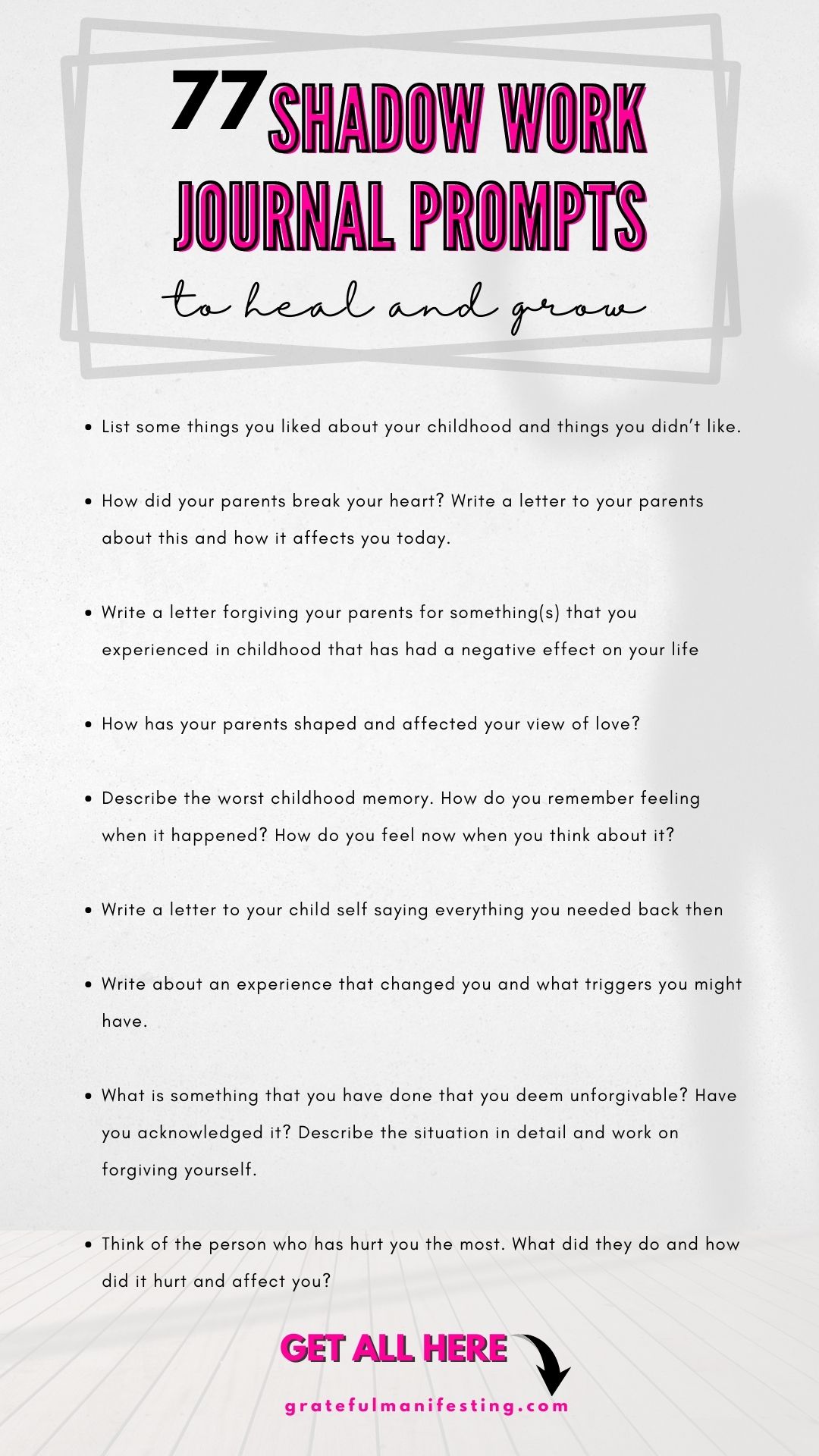 77 Shadow Work Journal Prompts For Healing, Letting Go & Personal Growth