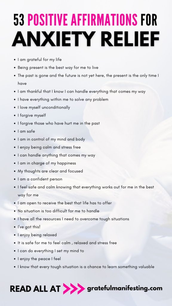 Self Affirmations For Anxiety
