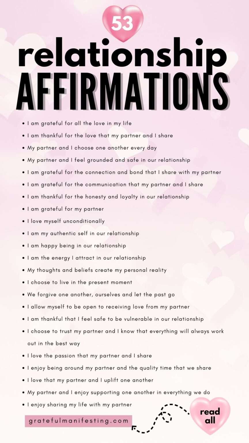 53 Relationship Affirmations For Love & Happiness