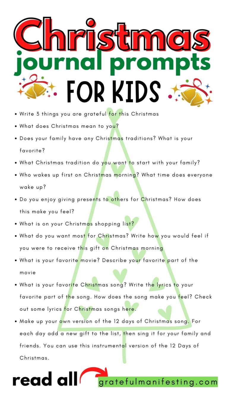 Christmas Journal Prompts For Elementary