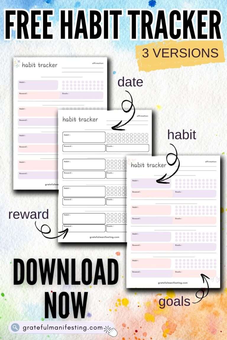 Free Habit Tracker Worksheet PDF Printable